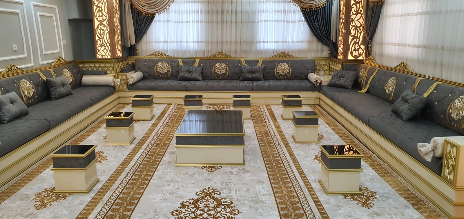Arabic Majlis Sofa, Arabic Jalsa Set, Moroccan Majlis, Wooden Bench fo