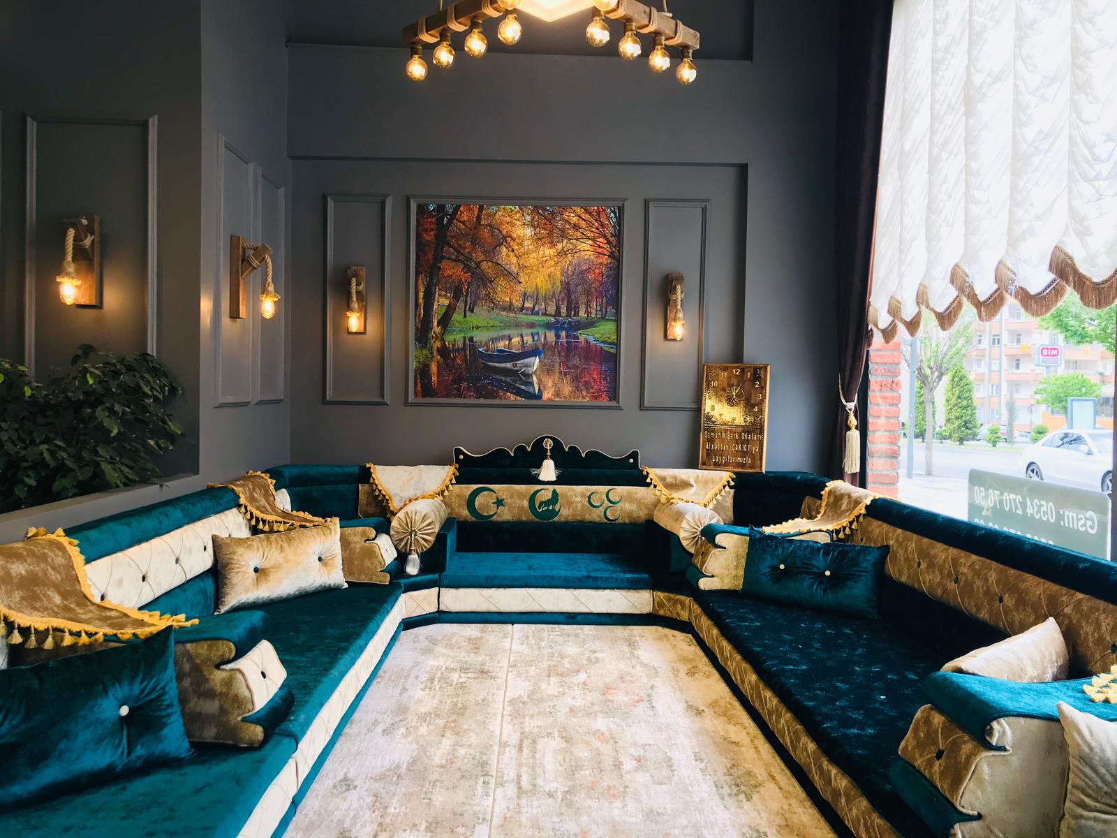 Arabic Furniture for Restaurants, Turkish Rug Sofa, Arabic Jalsa, Arab