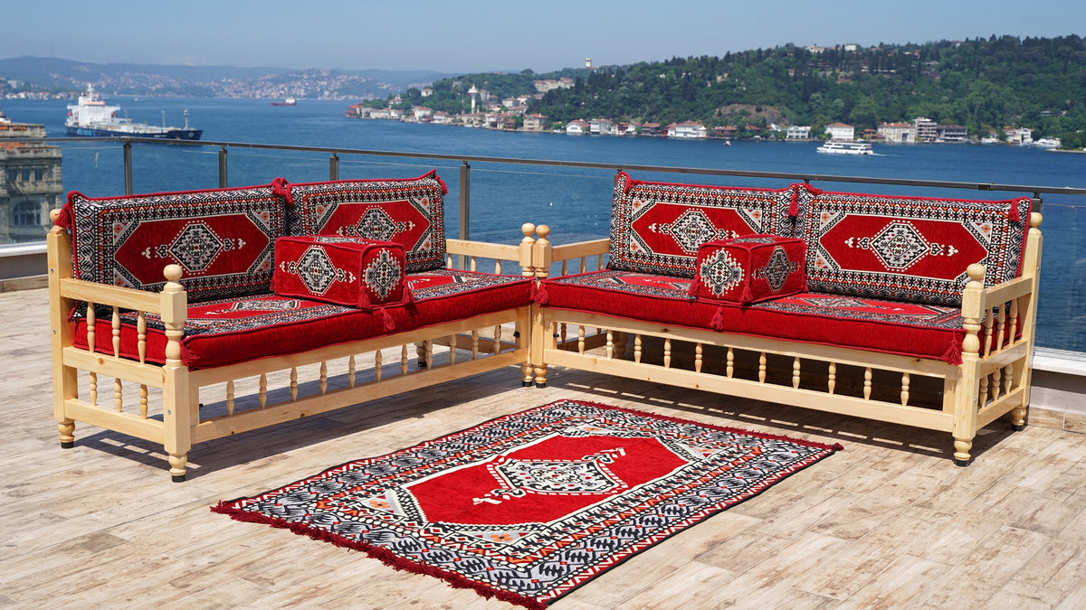 Turkish Patio Sofas, Wooden Bench Sofa Sets, Outdoor Furniture, Yemeni ...