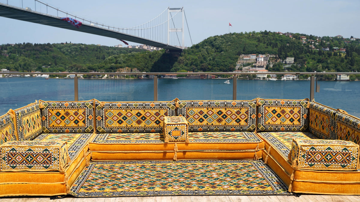 8'' Thickness U Sofa Set, Turkish Seating Pillows, Arabic Majlis, Moro ...