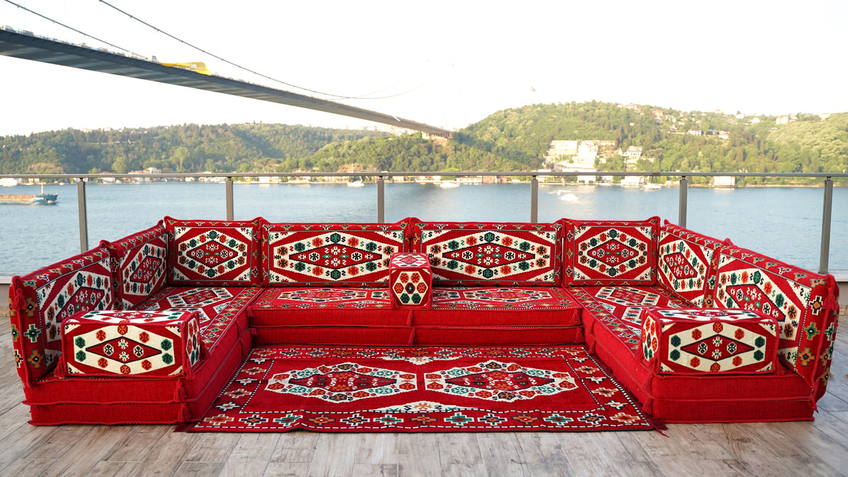 8'' Thickness U Sofa Set, Turkish Seating Pillows, Moroccan Sofa, Arab ...