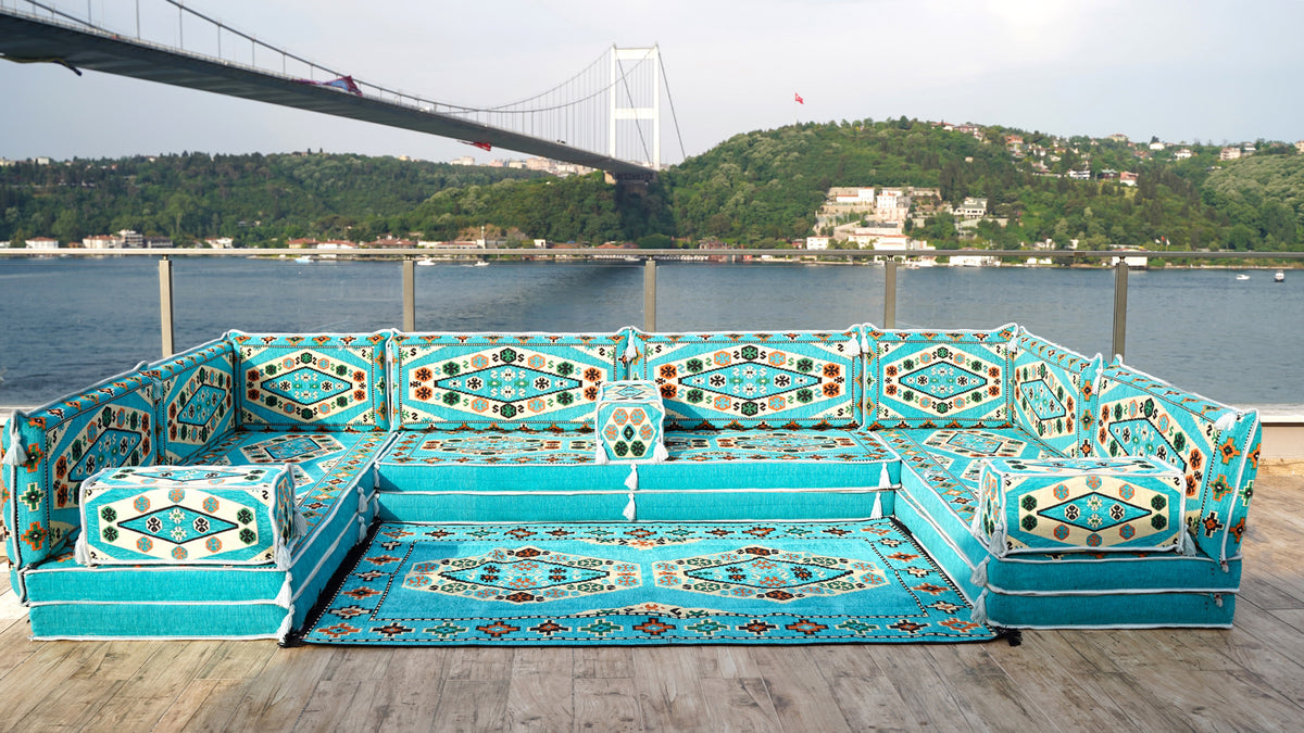 8'' Thickness U Sofa Set, Turkish Seating Pillows, Arabic Jalsa, Moroc ...