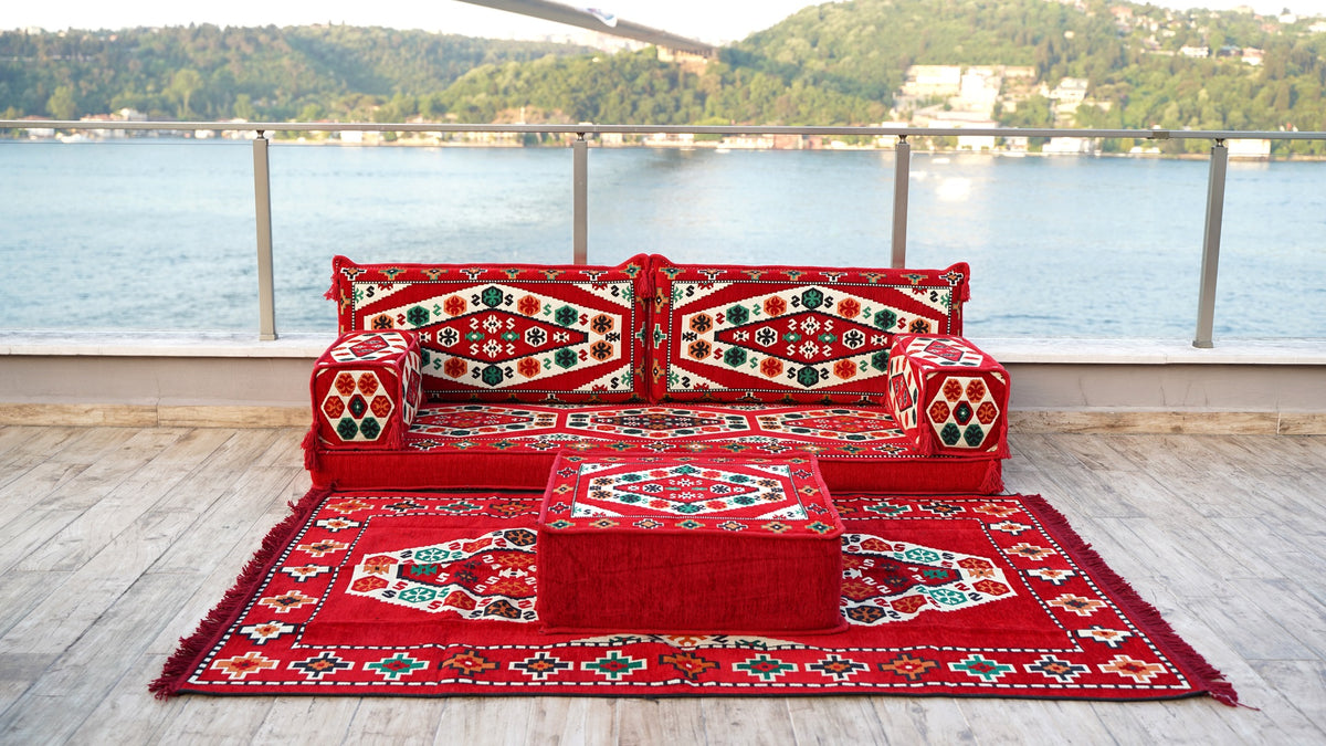 Red Patio Furniture, Handmade Sofas, Arabic Majlis, Outdoor Sofa with ...