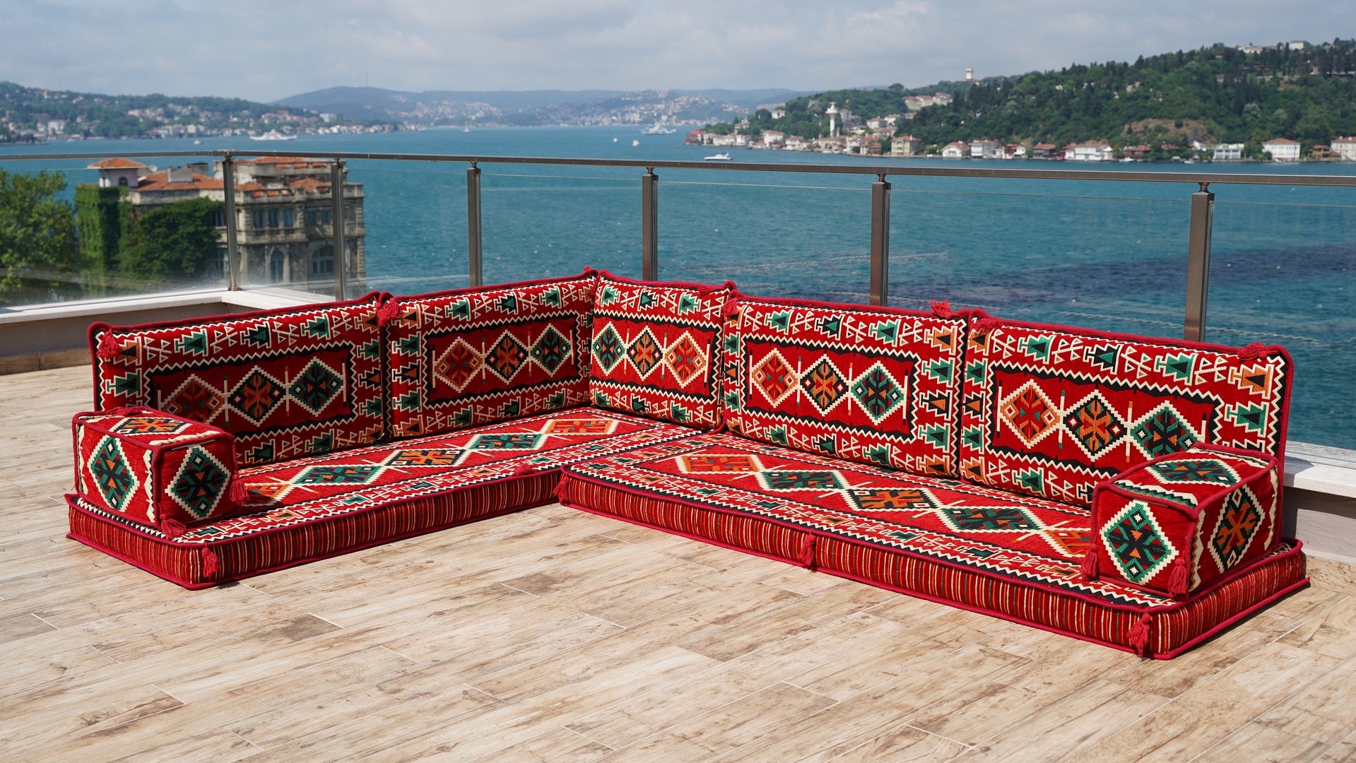 Red Arabic Majlis, Arabic Jalsa, Arabic Floor Sofa Seating Set, Tradit ...