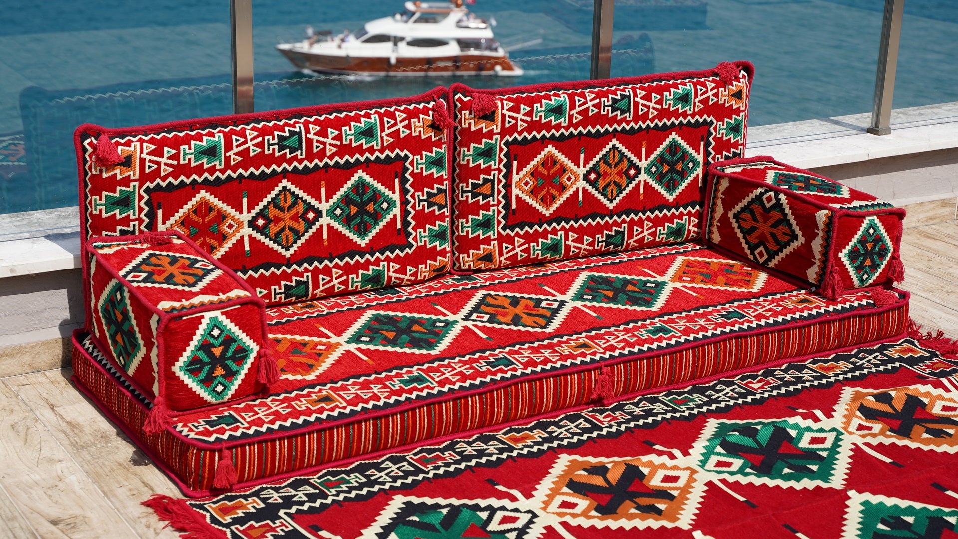 Premium Arabic Floor Sofa, Traditional Floor Couch Set, Sectional Sofa ...