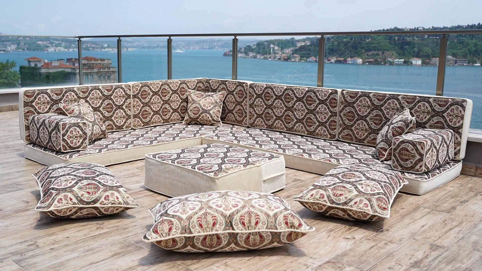 Traditional Corner Arabic Seating, Handmade Floor Couches, Diwan Sofa