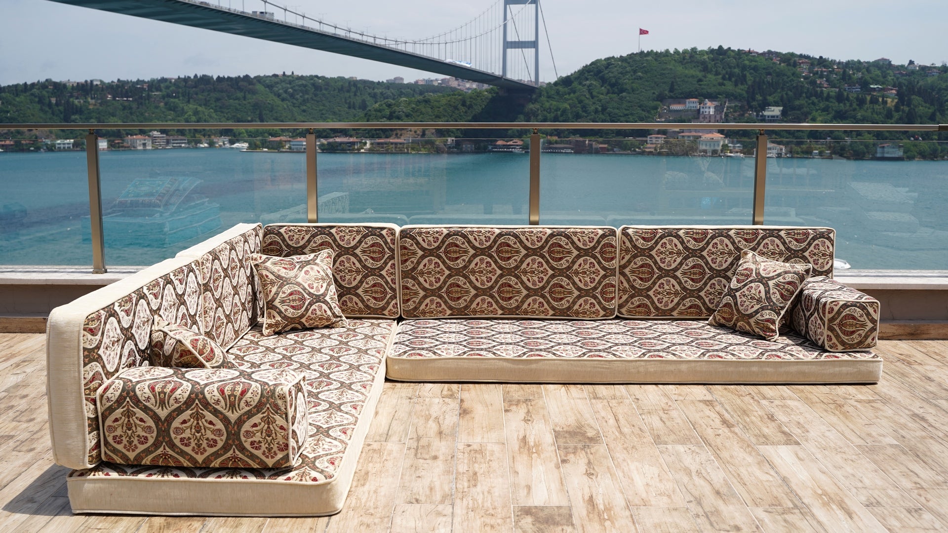 Traditional L Shaped Arabic Seating, Handmade Floor Couches, Sectional – Arabic Sofa